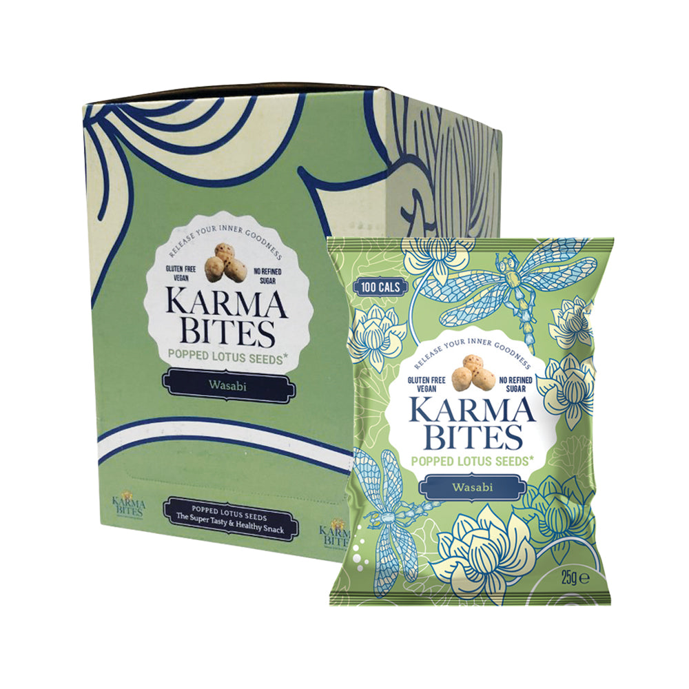 Karma Bites Popped Lotus Seeds Wasabi 25g x 5 Display
